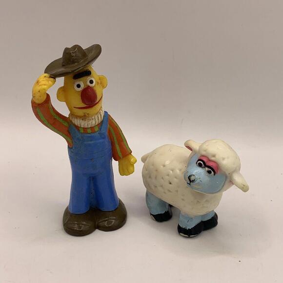 Toys | Vintage Sesame Street Farm Sheep Lamb Farmer Bert Pvc Mini ...
